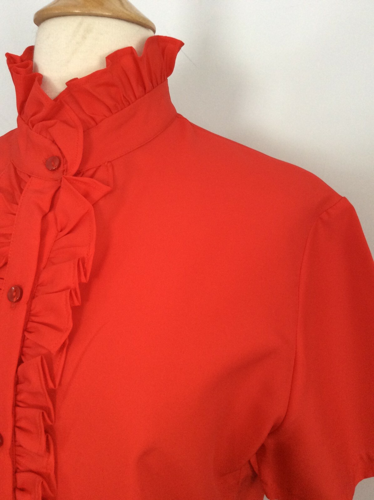 1970's VINTAGE High Ruffle Neck VICTORIAN STYLE Blous… - Gem