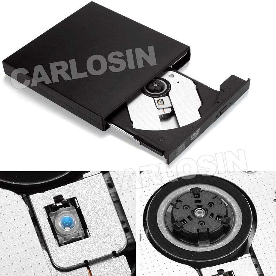 USB External CD RW DVD ROM Writer Burner Player Drive PC Laptop for ...
