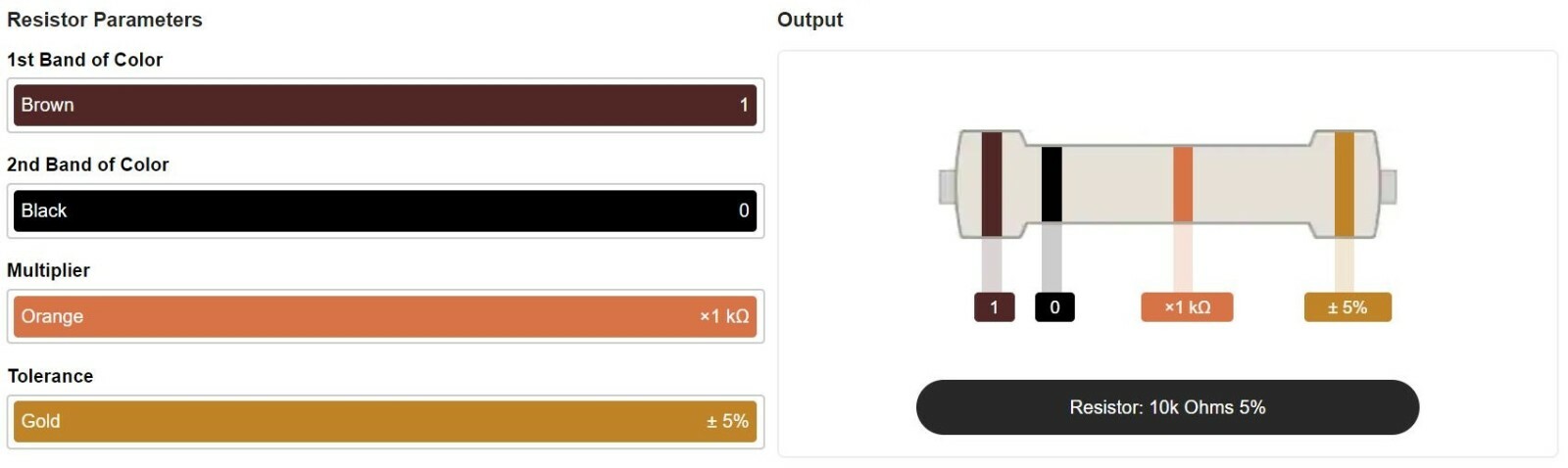 10 Pack - 10K 10,000 Ohm Ω Resistor 5% Tolerance 1/4W 1/4 Watt Carbon ...