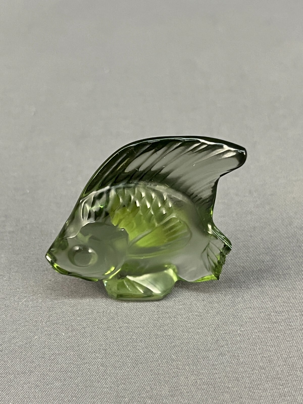 Rare Lalique Crystal Aquarium Sculpture 100 Fish w/Custom Display Table ...