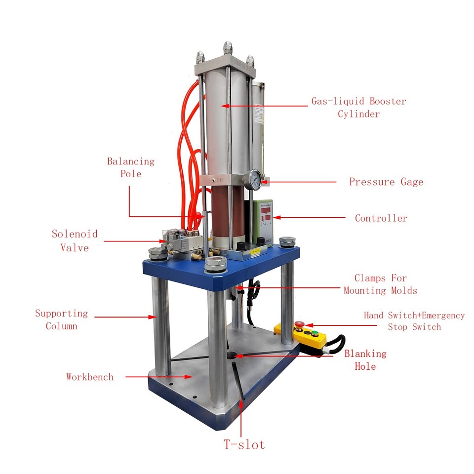 Heavy-duty Pneumatic Press Punch Machine 110V 17636lb/8000kg 0.98" Dia ...