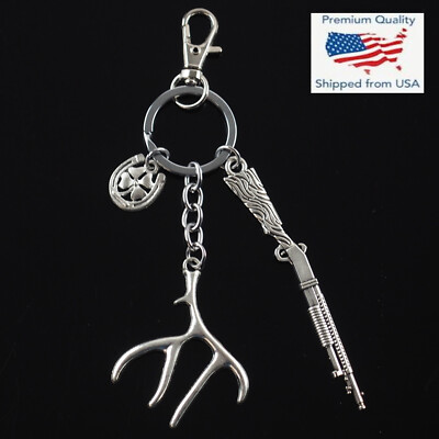 Hunting Rifle & Deer Antler Shotgun Lucky Horseshoe Clover Charms ...