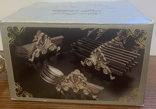 VTG Elegant silver plated buffet caddy for silverware w/original box ...