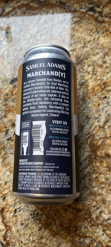 SAMUEL ADAMS BRAD MARCHAND Beer MARCHAND(Y) CRAFT CAN Florida Panthers ...