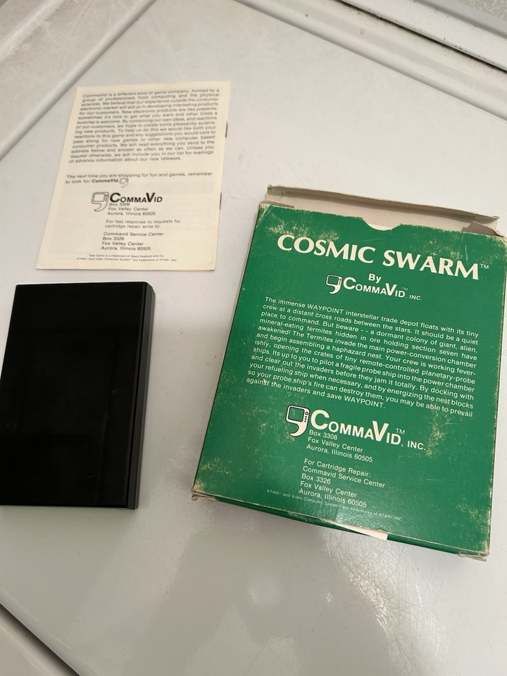 Atari 2600 Cosmic Swarm CIB Complete w/ Box, Manual, Game! Rare ...