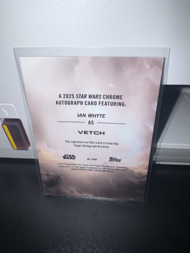 Topps 2025 Star Wars Chrome Vetch Autograph Hard Signed Ian Whyte Card ...