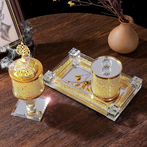 Glass Incense Burner Set Decorative Portable for Living Room Tea Room ...
