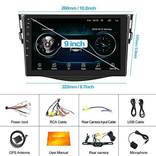 Double Din 9 inch Touchscreen Car Stereo with GPS, Bluetooth, Android ...