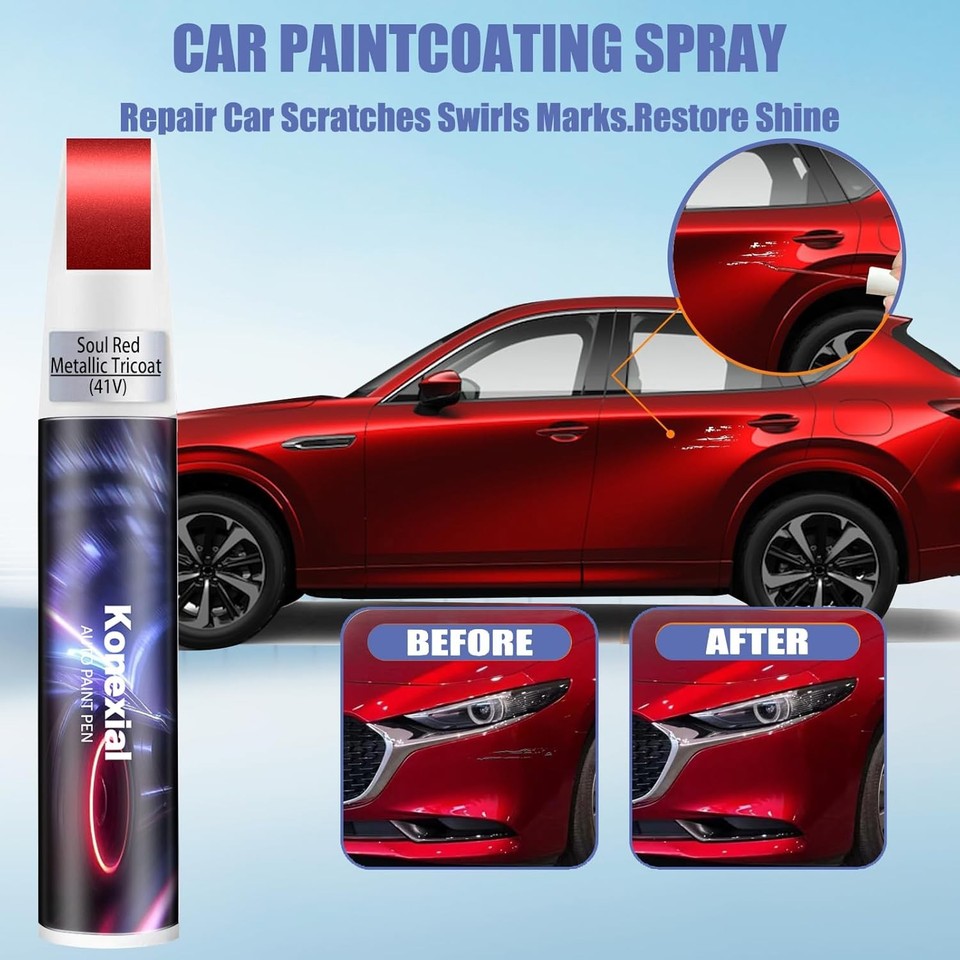 Touch Up Paint for Mazda Soul Red Metallic Tricoat 41V Exact Match ...