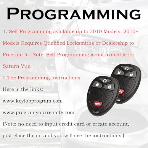 Keyless Entry Remote Start Control Key Fob Replacement Fits Chevy ...