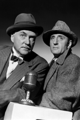 Basil Rathbone 18x24 Poster Next To Watson Near Microphone Hats | eBay