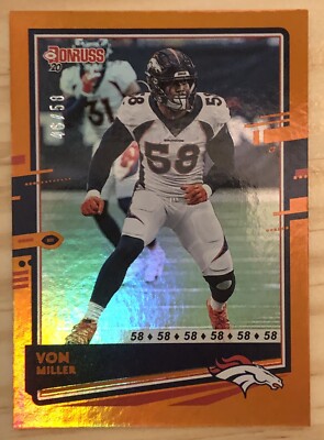 Von Miller 2020 Donruss Jersey Number Parallel Serial #46/58 Denver ...