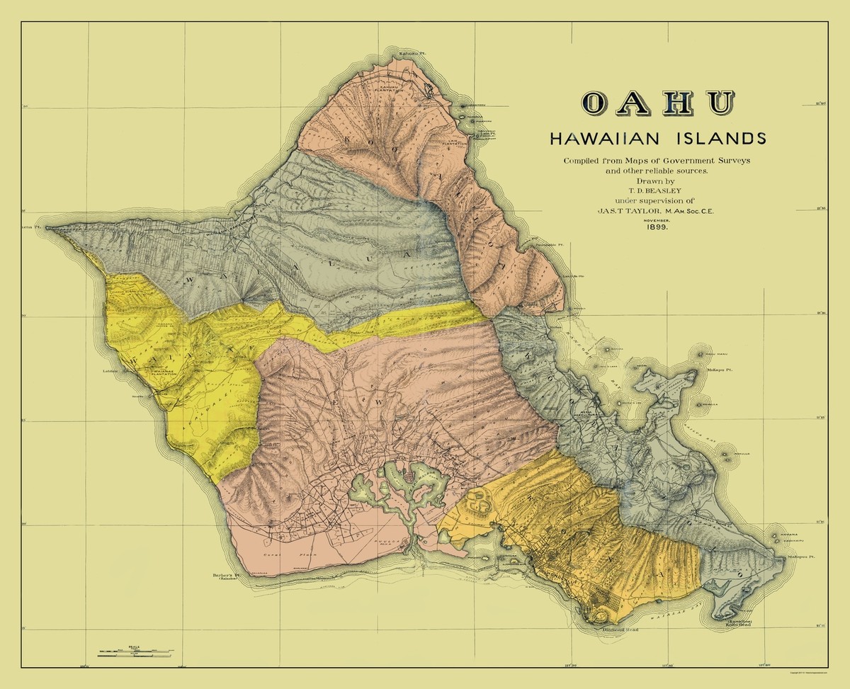 Oahu Counties Map Hawaii DOE | Oahu Map
