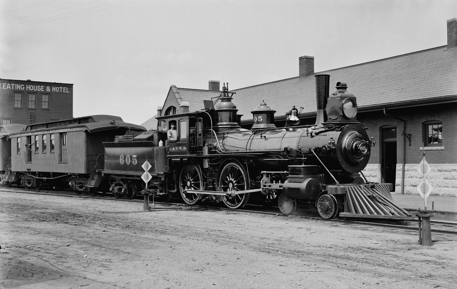 Chicago and North Western Railway 605, a C-2 class 4-4-0 1917 5 x 7 ...