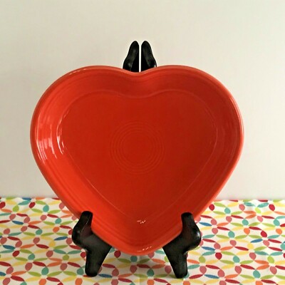 Fiestaware Poppy Medium Heart Bowl Fiesta Orange Candy Dish | eBay
