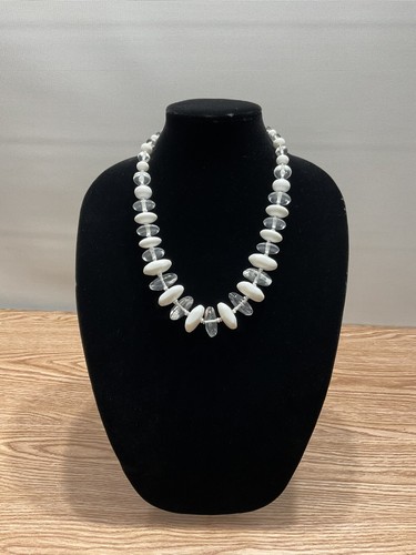 Genuine Lucite White And Clear Necklace NOS New Old Stock | eBay