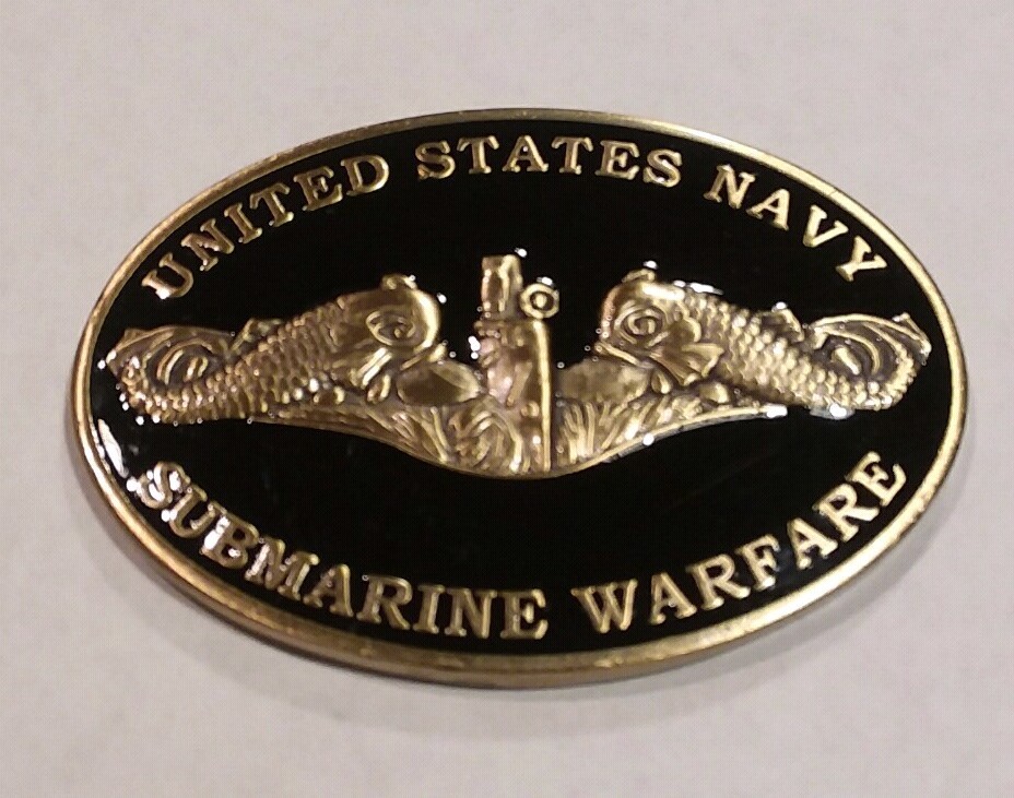 U.S. Navy Submarine Warfare Challenge Coin ~Bubblehead Gold Dolphins ...