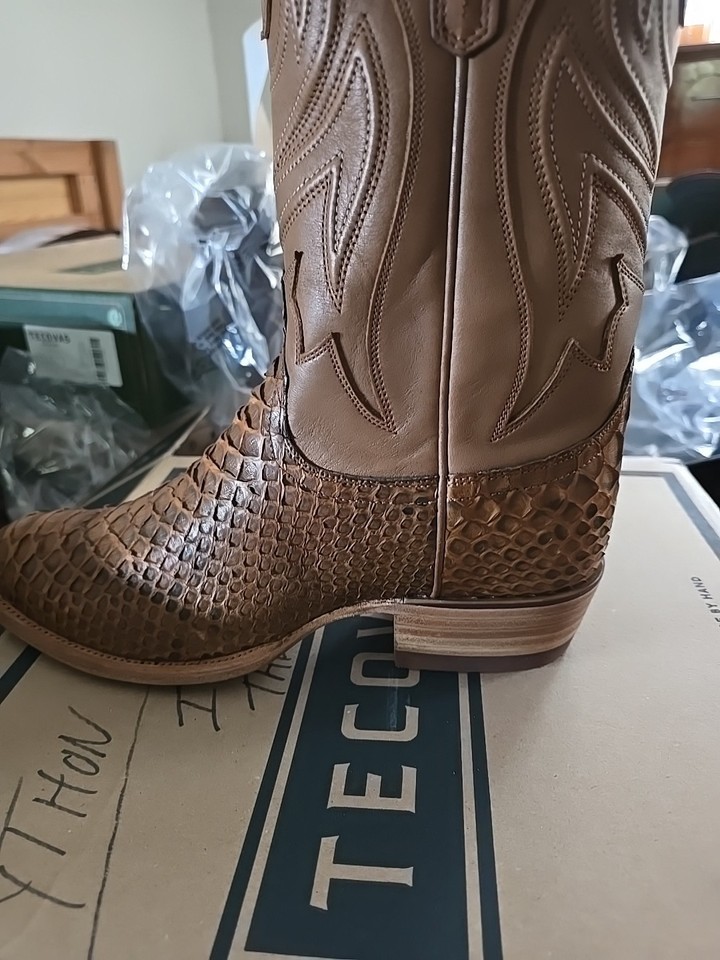 Tecovas The Brady Tan Python Leather Boots Brand New! Never Worn! | eBay