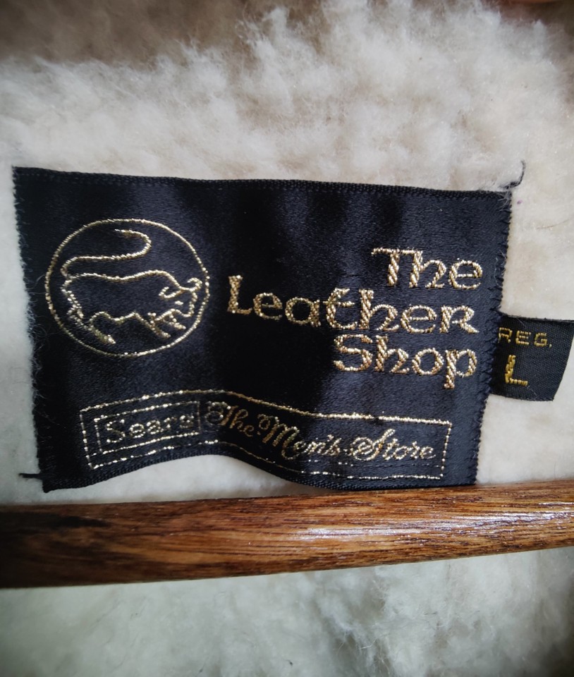 Vintage Sears The Leather Shop Suede Faux Sherpa Lined Vest Men's Large ...