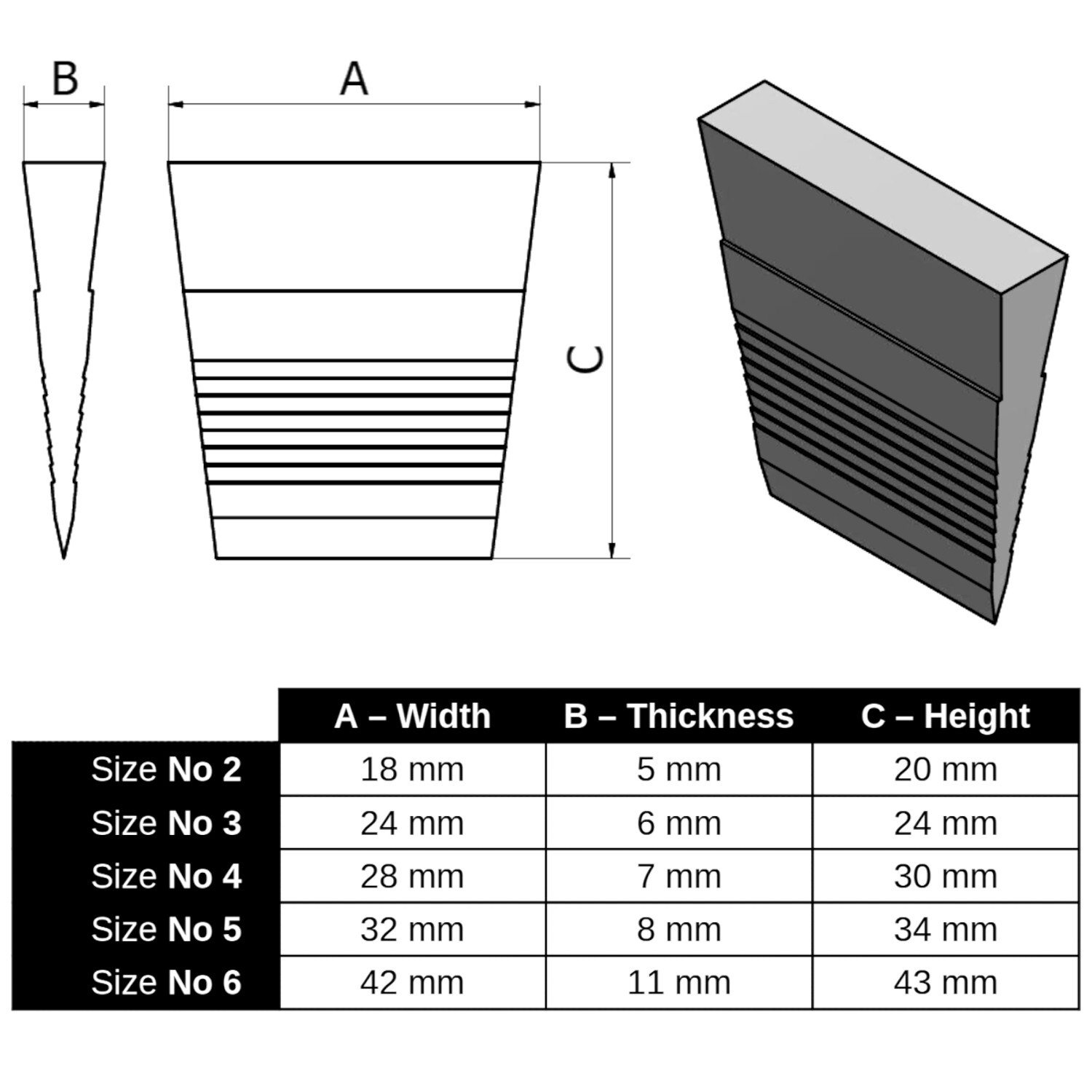 Hammer Wedge Set Axe Shaft Wedges Made of Metal with a Serrated ...