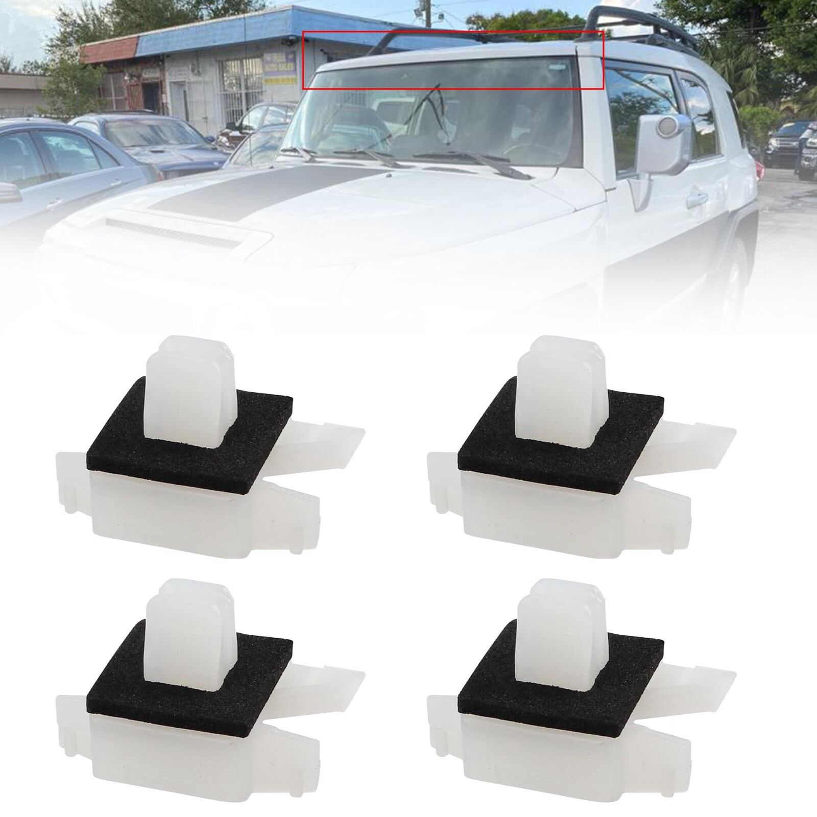4pc Upper Windshield Reveal Molding Clips 75563-35010 for Toyota FJ ...