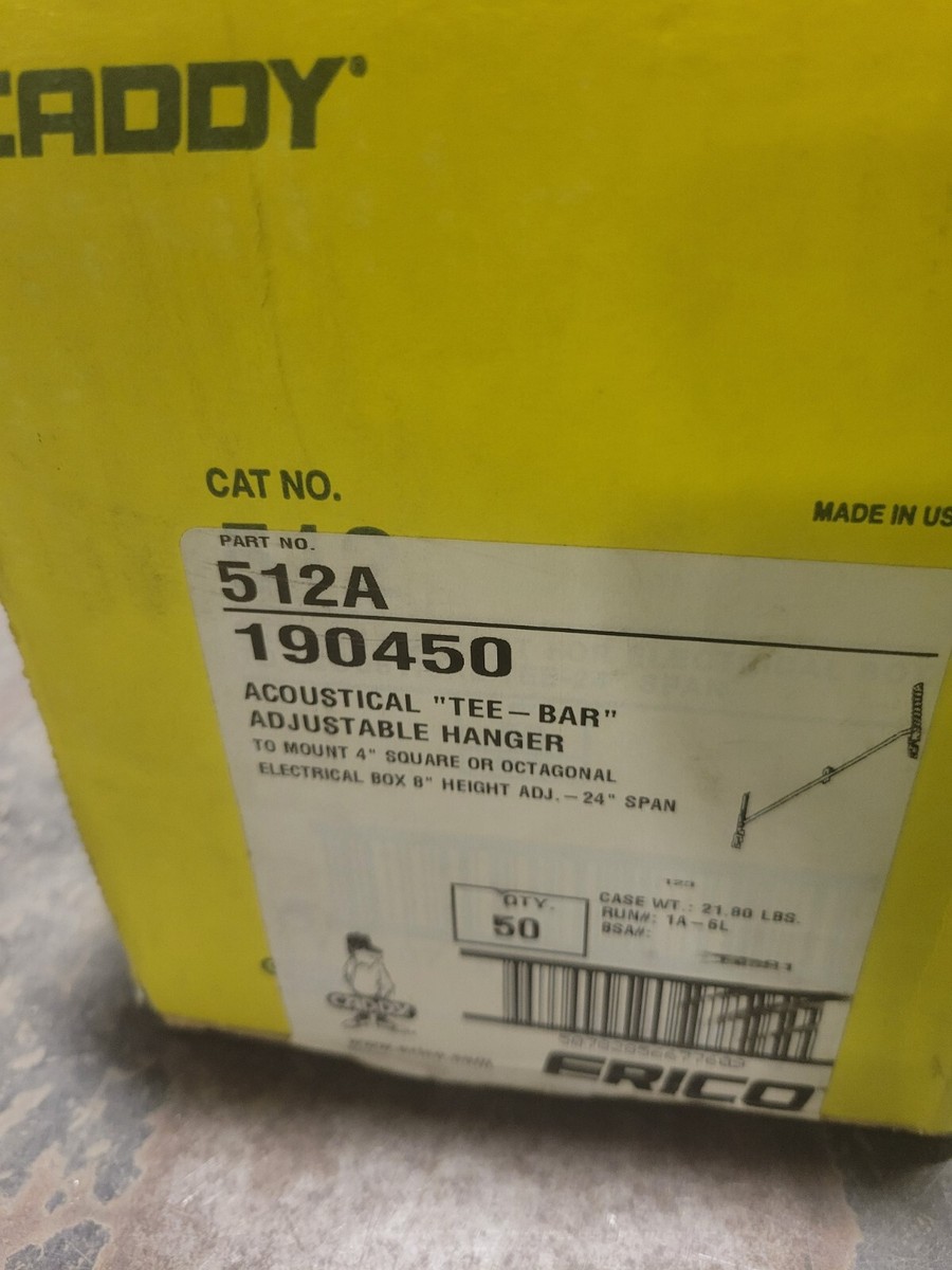 Caddy T Bar Box Hanger Caddy 510HD Box Mounting Clip, Mounts To T Bar