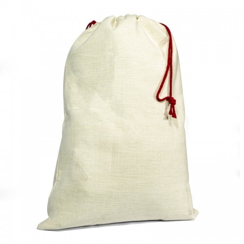 Sublimation Blanks Linen Santa Sack Red Drawstring Approx 50 x 70 cm ...