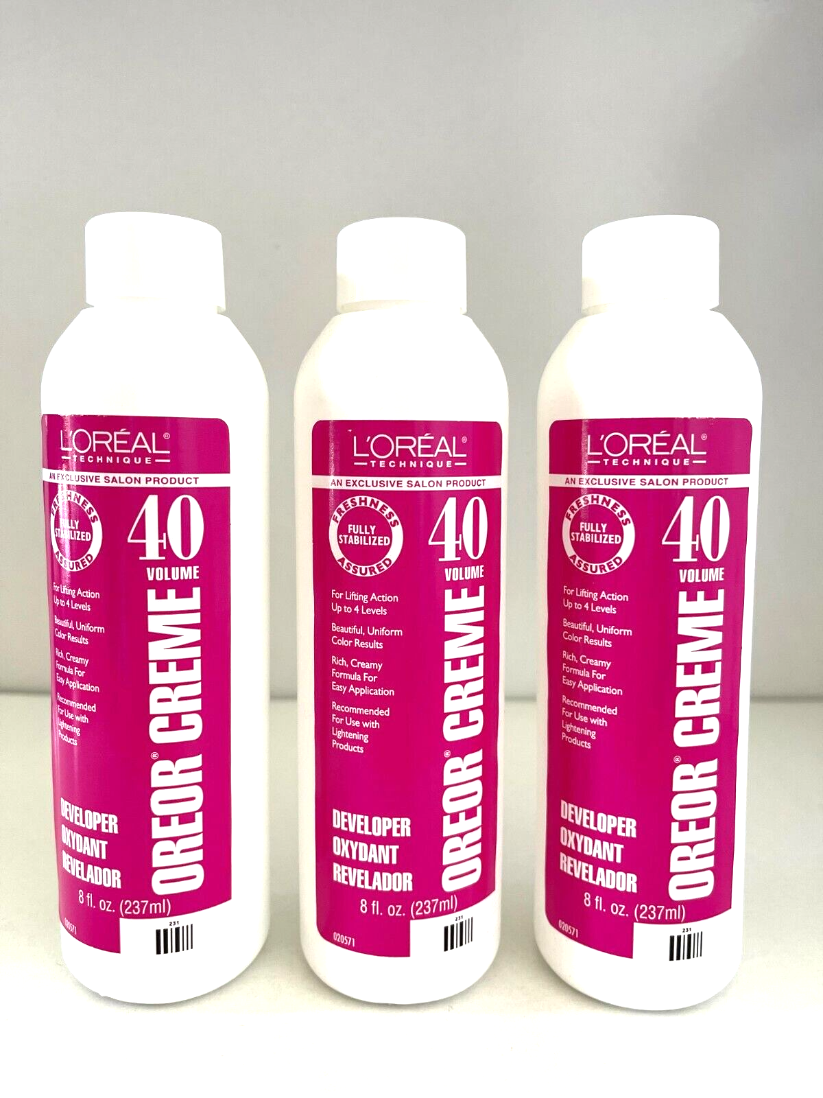 3 Pack - L'Oreal Oreor Creme Hair Dye and Lightening 40 Volume ...