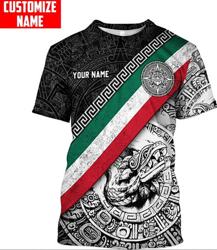 Personalized Name Aztec Eagle Mexico Flag Mexican 3D T-SHIRT Halloween ...