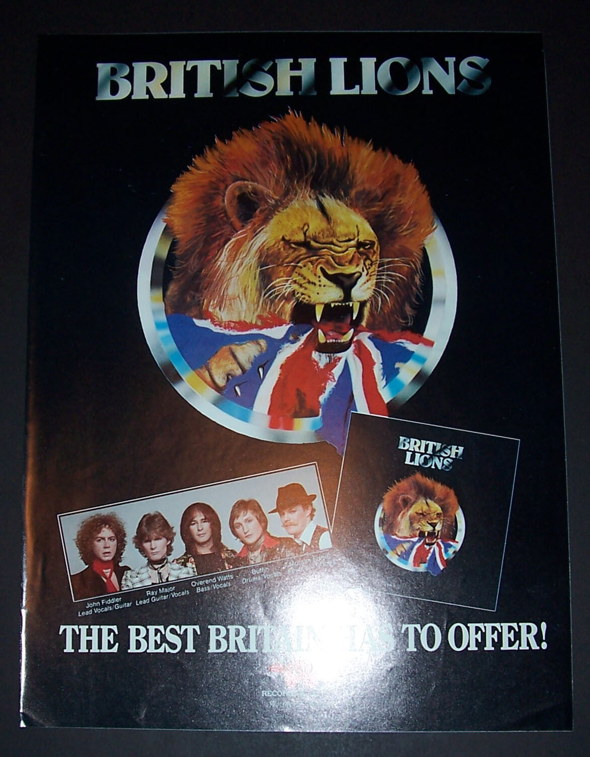 British Lions Debut Album 1978 Short Print Poster Type Ad (Mott The ...