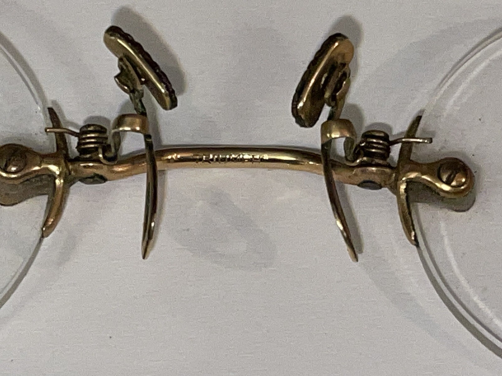 Vintage 1900's TRIUMPH Prince Nez Eyeglasses ORIGINAL CASE DETROIT 4 1/ ...