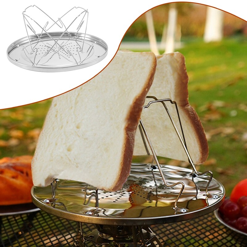 4 Slice Camping Bread Toast Tray Gas Stoves Cooker BBQ Camping Toaster ...