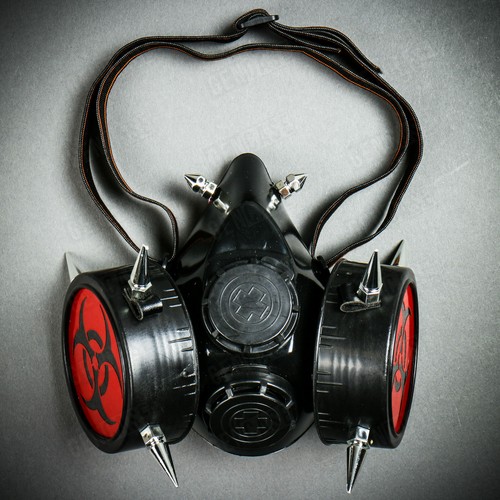 Buy Halloween Masquerade Steampunk Costume Respirator Gas Mask Half ...