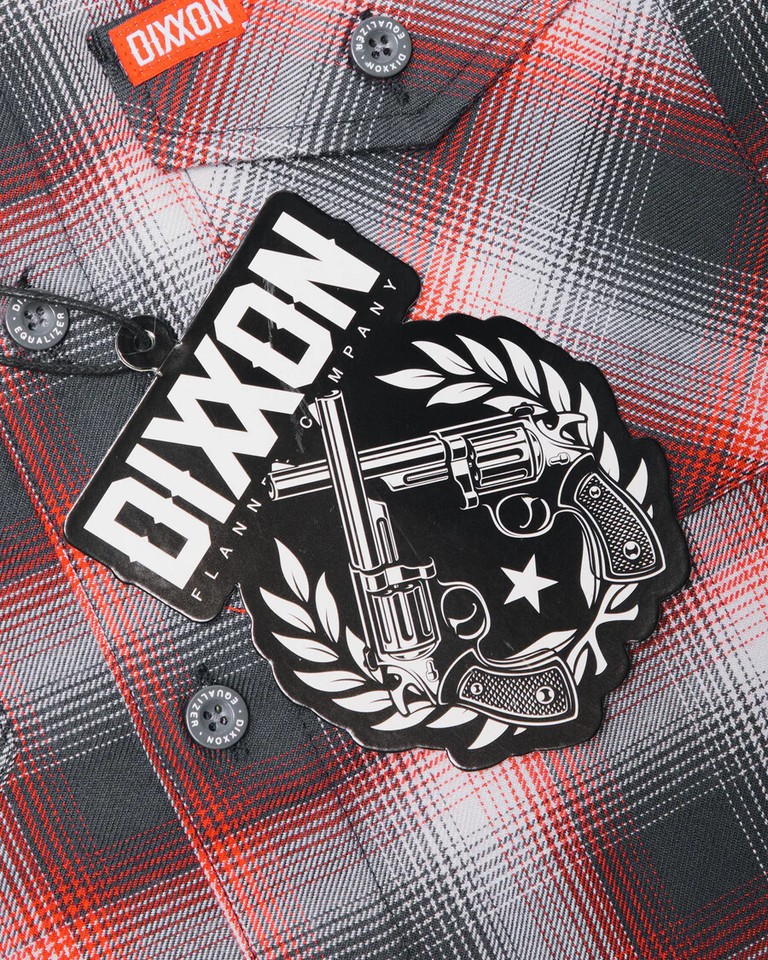 Dixxon Equalizer Red Gray White Plaid Flannel Shirt | eBay