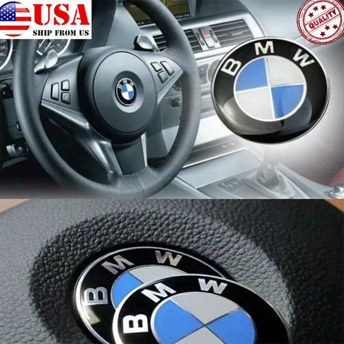 7PC BMW Steering Wheel Hood Truck Emblem Centre Cap Badges 82MM+74MM ...