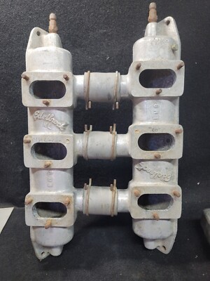 Edelbrock Hot Rod Lincoln 430 6x2 Six Deuce Aluminum Intake Manifold ML ...