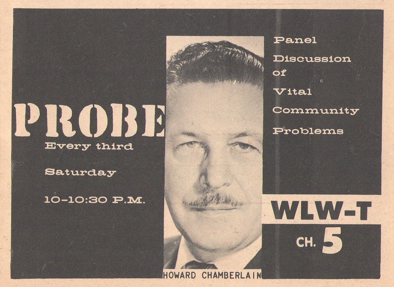 1960 WLW TV AD / HOWARD CHAMBERLAIN HOSTS PROBE in CINCINNATI,OHIO | eBay