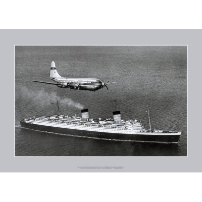 Pan Am Boeing Stratocruiser Art Print – and RMS Queen Elizabeth – 2 ...