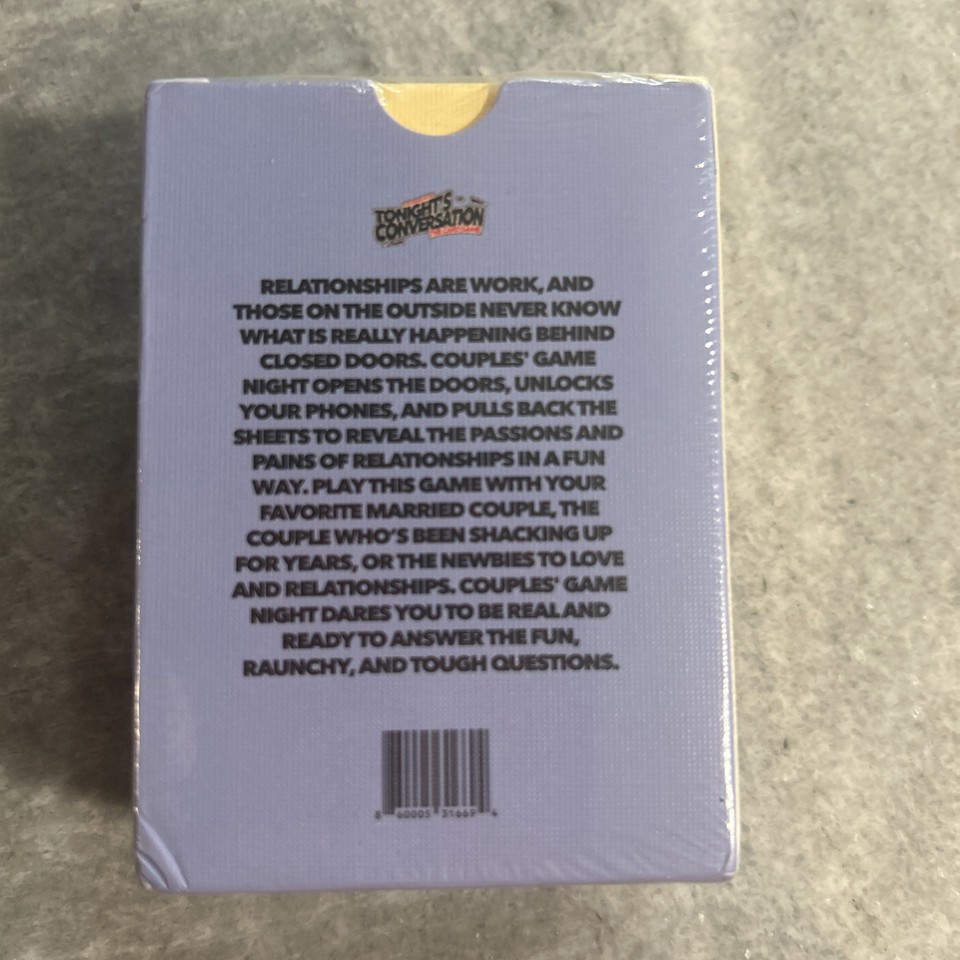 Tonight's Conversation Card Game Couples Game Night Deck Edition | eBay
