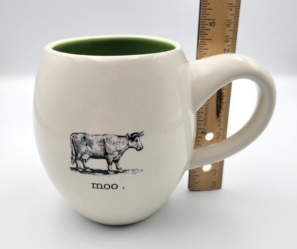 Vintage Magenta Rae Dunn Moo Cow Farmline Original M Stamp Coffee Mug ...