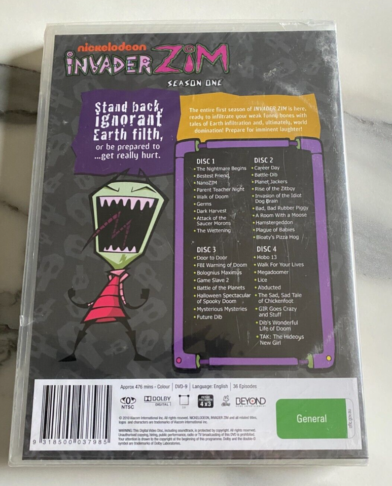 Invader Zim ~ Season 1 (Region 4, 4 Disc DVD Set) *New & Sealed ...