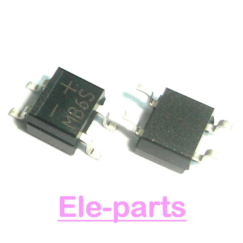 100 PCS MB6S SMD B6S Bridge Rectifier 0.5A 600V Miniature Mini Bridge ...