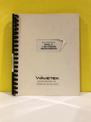 Wavetek Model 21 11 MHz Stabilized Function Generator Instruction ...