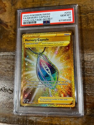 POKEMON 2020 Vivid Voltage Secret Full Art MEMORY CAPSULE #202 PSA 10 ...