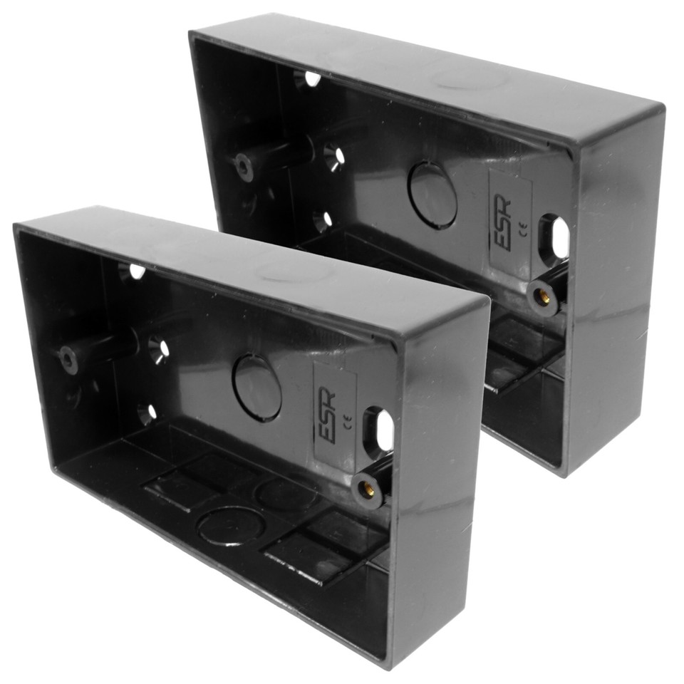 Black Back Box Surface Mount Single or Double 1G 2G with Conduit and ...