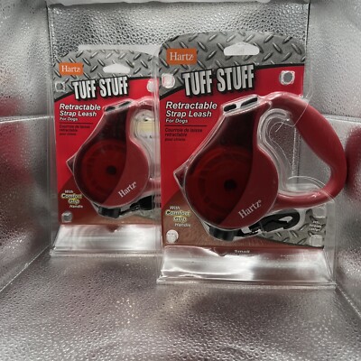 Dog leash, HARTZ TUFF STUFF (RED) RETRACTABLE 10 FT STRAP UP TO 30 LBS ...