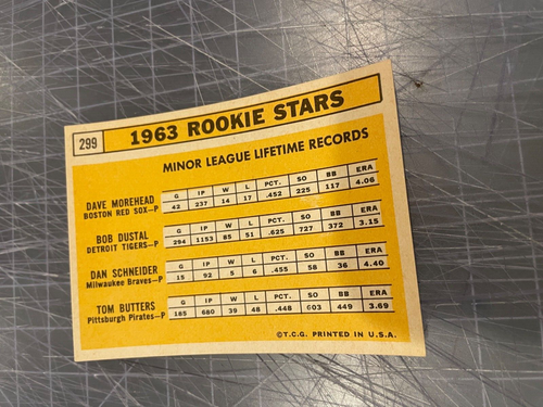 1963 TOPPS #299 ROOKIE STARS BUTTERS MOREHEAD BASEBALL CARD NM/MT | eBay