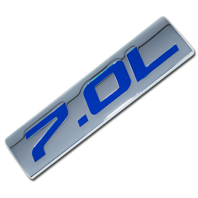 CHROME/BLUE METAL 7.0L ENGINE RACE MOTOR SWAP EMBLEM BADGE FOR TRUNK ...