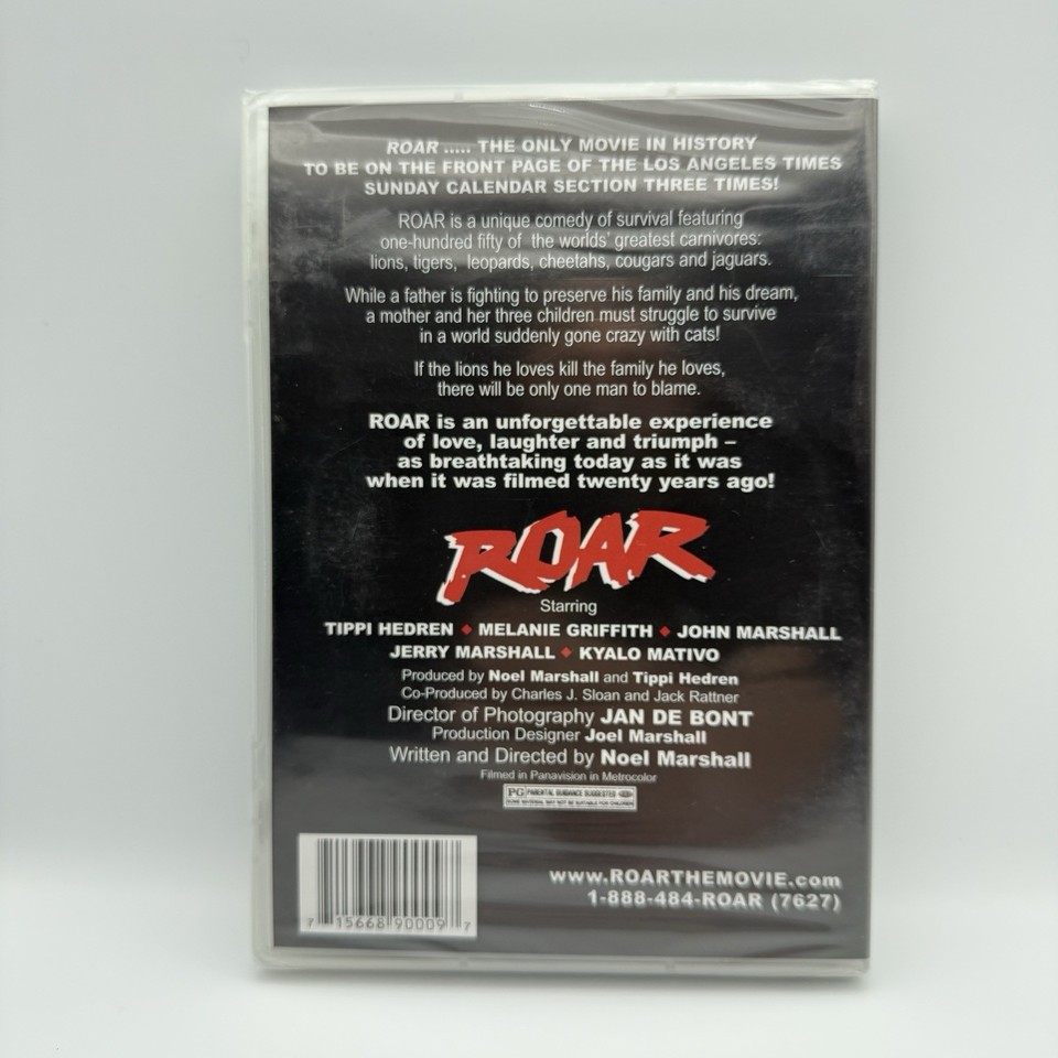 ROAR the Movie NEW SEALED (1981) 2002 Tippi Hedren Melanie Griffith ...
