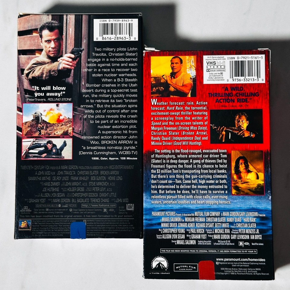 Christian Slater - VHS Lot of 2 - Broken Arrow - Hard Rain | eBay